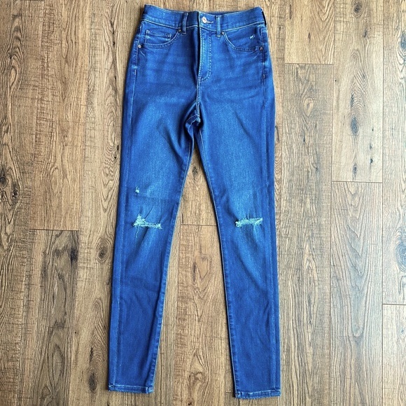 Express | Jeans | Express High Rise Skinny Jeans Ripped Knees Womens 2 ...